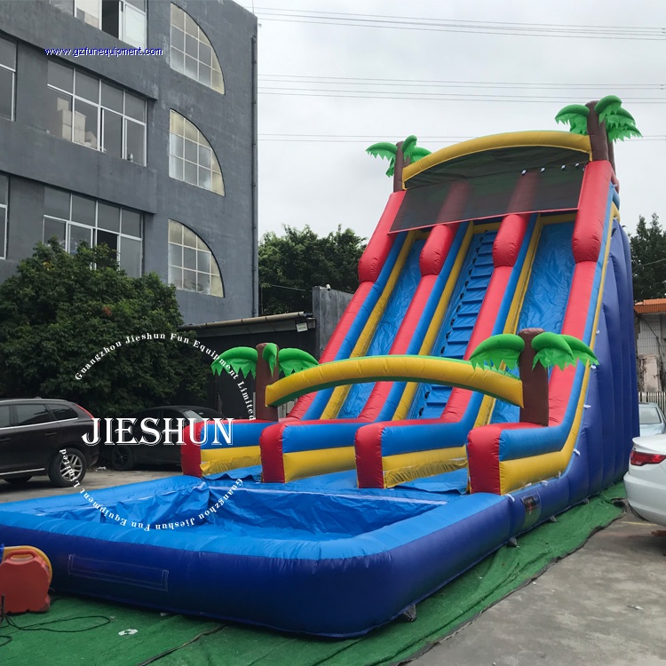 Coconut tree fun inflatable slide with EN14960 Test report factory ...